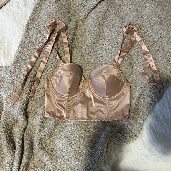 Tops | Silk Pink Corset | Poshmark